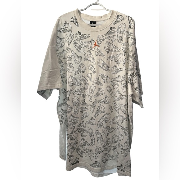 Jordan | Shirts | Nike Jordan All Over Front Print White Retro Shoes ...
